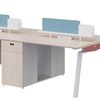 China Modern 4 Person Office Workstation Desk 2400x1200x1050 mm with Filing Cabinet and Screen for sale