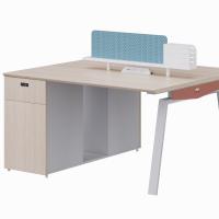 China Modern 4 Person Office Workstation Desk 2400x1200x1050 mm with Filing Cabinet and Screen for sale
