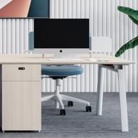 China Modern 4 Person Office Workstation Desk 2400x1200x1050 mm with Filing Cabinet and Screen for sale