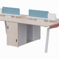China Customizable 4 Person Office Desk with File Cabinet Lock 2400x1200mm for sale
