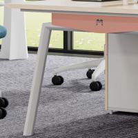 China Customizable 4 Person Office Desk with File Cabinet Lock 2400x1200mm for sale