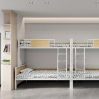 China Sturdy Iron Frame Student Dunk Bed with Desk - 2000x1200x1050mm Dimensions, 12mm Splints & 5cm Mattress for sale