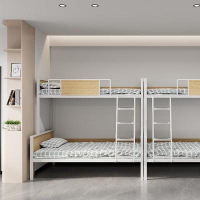 China Sturdy Iron Frame Student Dunk Bed with Desk - 2000x1200x1050mm Dimensions, 12mm Splints & 5cm Mattress for sale