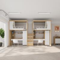 China Customizable Iron Double Bunk Bed 4600x900x2400mm with 12mm Slats for Dormitory & Apartment for sale