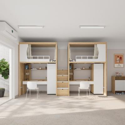 China Customizable Iron Double Bunk Bed 4600x900x2400mm with 12mm Slats for Dormitory & Apartment for sale