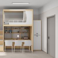 China Modern Bunk Bed with Cabinet for Dormitories 4600x900x2400mm with 12mm Splints and 5cm Mattress Support for sale