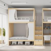 China Modern Bunk Bed with Cabinet for Dormitories 4600x900x2400mm with 12mm Splints and 5cm Mattress Support for sale