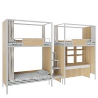 China Modern Metal Bunk Bed with Desk 4600x900x2400mm High Stability Furniture with OEM Customization for sale