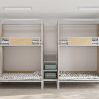 China Modern Metal Bunk Bed with Desk 4600x900x2400mm High Stability Furniture with OEM Customization for sale