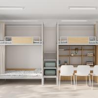 China Modern Metal Bunk Bed with Desk 4600x900x2400mm High Stability Furniture with OEM Customization for sale