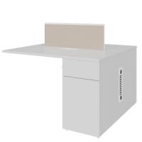 China Modern 4-Person L-Shaped Office Desk with Filing Cabinet - 1400x1400mm, 450lb Capacity for sale