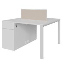 China Modern 4-Person L-Shaped Office Desk with Filing Cabinet - 1400x1400mm, 450lb Capacity for sale