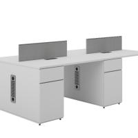 China Modern 4-Person Office Desk with 450lb Capacity, 1200×1200mm Workspace and Storage Cabinets for sale