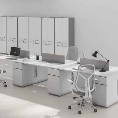 China Modern 4-Person Office Desk with 450lb Capacity, 1200×1200mm Workspace and Storage Cabinets for sale
