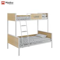 China Sturdy Iron Frame Student Dunk Bed with Desk - 2000x1200x1050mm Dimensions, 12mm Splints & 5cm Mattress for sale