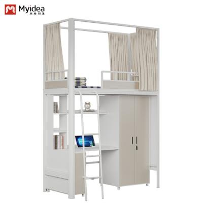 China School Metal Single Student Apartment Bed 1980×900×2400mm with 5cm Mattress and 12mm Splints for sale