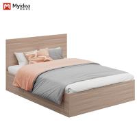 China Modern Minimalist Wood Single Bed 2000x1200mm with 12mm Splints and 5cm Mattress for Dormitory Furniture for sale