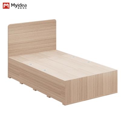 China Modern Minimalist Single Bed with Desk for Hotel Dormitory Furniture 2000x1200x1050mm for sale