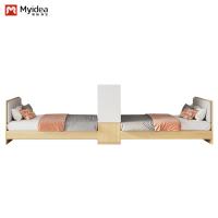 China Support customization Practical And Secluded Apartment Bed With Comfortable Leather Backrest And Shelf Dividers for sale