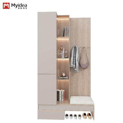 China Shoe Cabinet Bookcase with Lamp Belt Design One-piece Wardrobe 1600x550x2000mm Custom for sale