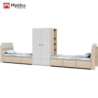 China Customizable Student Bunk Bed with Desk - 4600x900x2400mm Dormitory Furniture with 5cm Mattress for sale