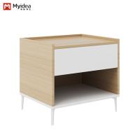 China Modern Apartment Furniture Bedside Table 400x400x450mm with 12mm Splints and 5cm Mattress Pads for sale