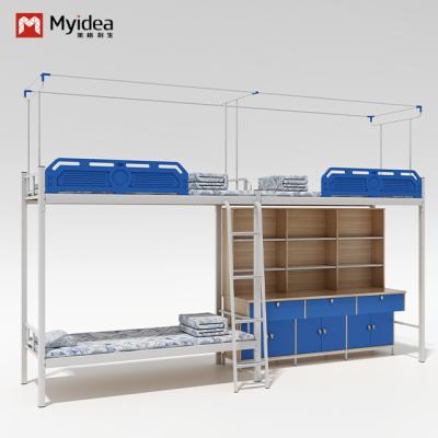 China Customizable Student Dormitory Three-Seater Bed & Desk Set 2000×900×2120 mm with 5cm Mattress for sale