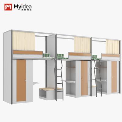 China Modern Student Apartment Bunk Bed with Wardrobe & Desk - 4600x900x2800mm, 5cm Mattress, ISO9001 Certified for sale
