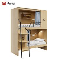 China Hostel-Ready Wooden Bunk Bed with Steel Stairs 2000x900x2400mm and 5cm Mattress Support for sale