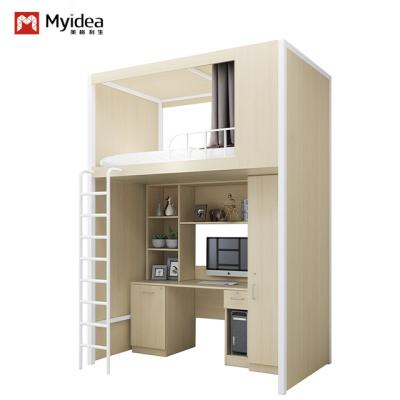 China Wooden Color Fashion Bunk Bed 2000x900x2400mm with 5cm Mattress for Youth Hostels and Apartments for sale
