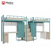 China Student Apartment Bunk Bed with Desk - 4600x900x2120mm with 5cm Mattress and 12mm Splints for sale