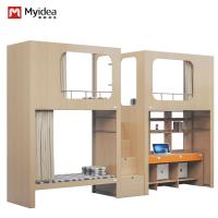 China Military Bunk Bed with Storage Cabinet Wood 4600x900x2400mm | ISO9001 Certified | Customizable Design for sale