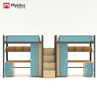 China ODM Student Bunk Bed with Stairs and Desk 4600x900x2100mm for School Dormitory Customization for sale