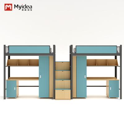 China ODM Student Bunk Bed with Stairs and Desk 4600x900x2100mm for School Dormitory Customization for sale