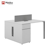 China Modern 4-Person Office Desk with 450lb Capacity, 1200×1200mm Workspace and Storage Cabinets for sale