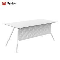 China Modern Executive Office Desk 1800-2200mm Width with Metal Frame 450lb Capacity Snow White Finish for sale