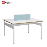China Modern 4-Person Office Workstation Desk 2400x1200mm with Movable Cabinet and 450lb Load Capacity for sale