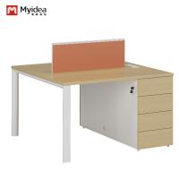 China Modern 4-Person Office Workstation Desk 2800×2300×1005mm with Storage Cabinet and 450lb Capacity for sale