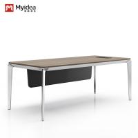 China Modern 4-Person Office Workstation Table with Front Privacy Baffle - 450lb Capacity, 2000/1800/1600mm Width Options for sale
