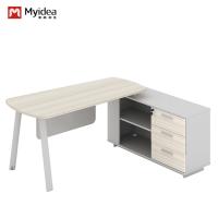 China Modern 4 Person Executive Workstation Desk L-Shaped Design 1800-2200mm Width 450lb Capacity for sale