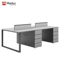 China Modern L-Shaped Office Desk 3600x1200mm or 4200x1400mm with 450lb Load Capacity and Storage Cabinets for sale