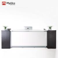 China Modern Silver & White Marble Top Reception Desk - Custom Sizes Available with ISO9001 Certification for sale