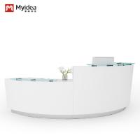 China High Gloss Painting Glass Top Reception Desk with Marble Finish - Custom Sizes Available for Office & Meeting Rooms for sale