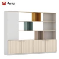 China Nordic Oak File Cabinet with Upper Display - 2000/2400mm Width x 1800mm Height MFC Storage Unit for sale