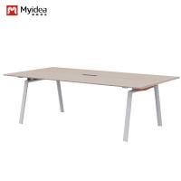China Modern White Office Meeting Table with E0 MFC Material and Custom Sizing Options for Conference Rooms for sale