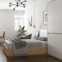 China Modern Minimalist Wood Single Bed for Dormitory 2000x1200mm Without Mattress for sale