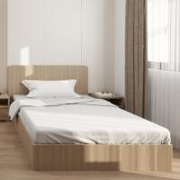 China Customizable Modern Minimalist Wood Bed with Metal Frame 2000x1200x960mm No Mattress for Dormitory School Apartment Hotel for sale