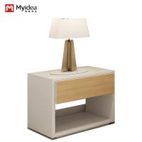 China Modern Wooden Bedside Cabinet with Storage Nightstand 400x400x450mm for Bedroom Living Room for sale