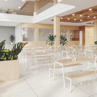 China Multifunctional Integrated Table and Chair Set for Restaurant Use 1200x600x750mm Customizable for sale