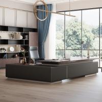 China Modern Luxury Large Wooden MDF Desk 2800×2180×760mm L-Shaped Executive Office Workstation with 450lb Load Capacity for sale